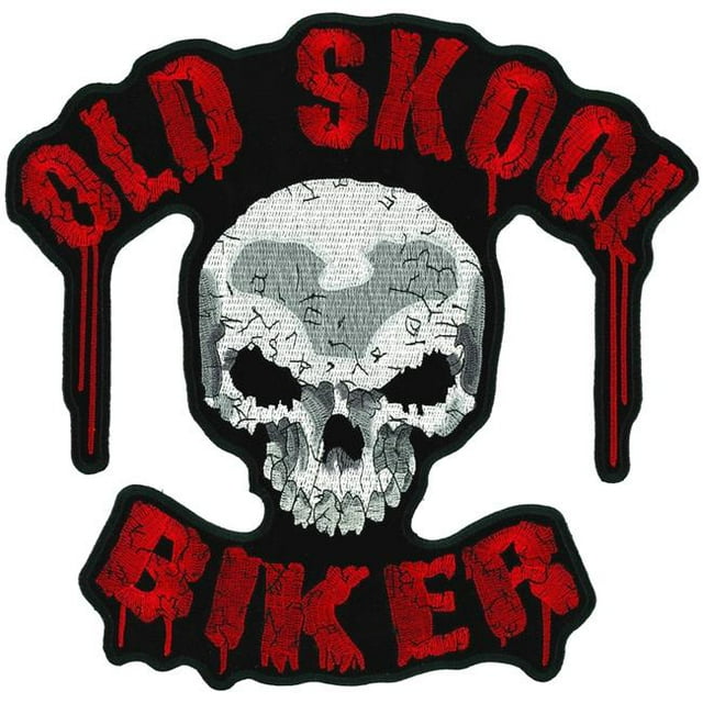 Hot Leathers 11 x 11 in. Old Skool Biker Patch - Black & Red - Walmart.com