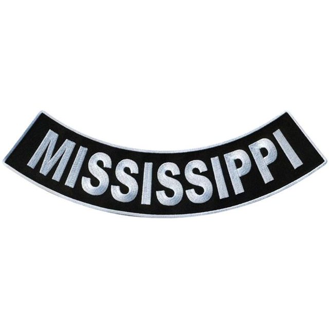 Hot Leathers 12 x 3 in. Mississippi Bottom Rocker Patch - Black & White ...