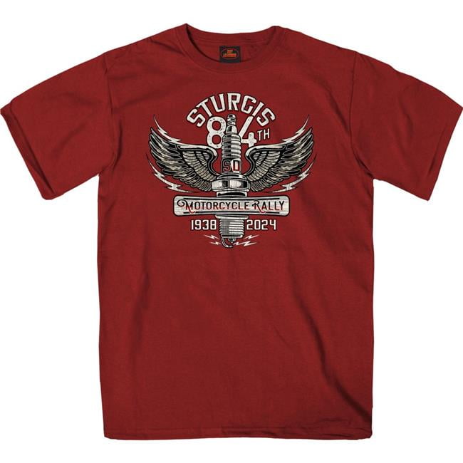 Hot Leathers 2024 Sturgis Motorcycle Rally Spark Plug T-Shirt - Red ...