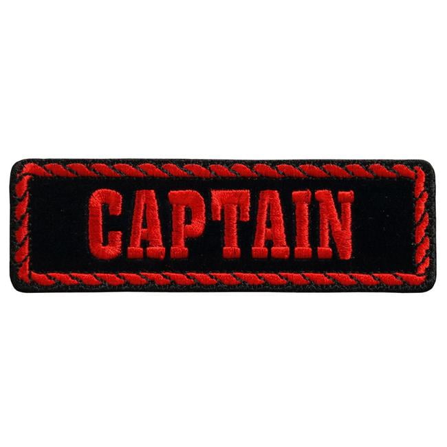 Hot Leathers PPD2010 4 x 1 in. Officer Captain Patch - Black & Red ...