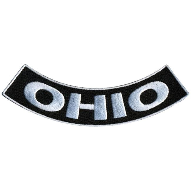 Hot Leathers 4 x 1 in. Ohio Bottom Rocker Patch - Black & White ...