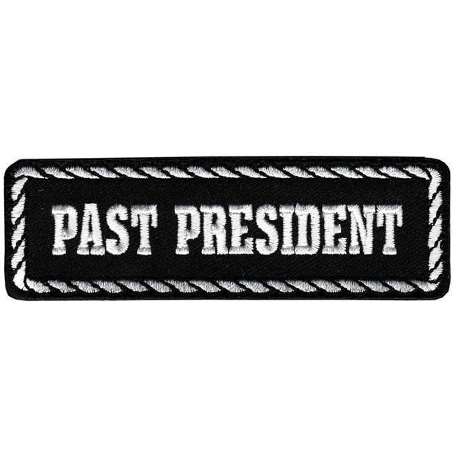 Hot Leathers 4 x 1 in. Past President Patch - Black & White - Walmart.com