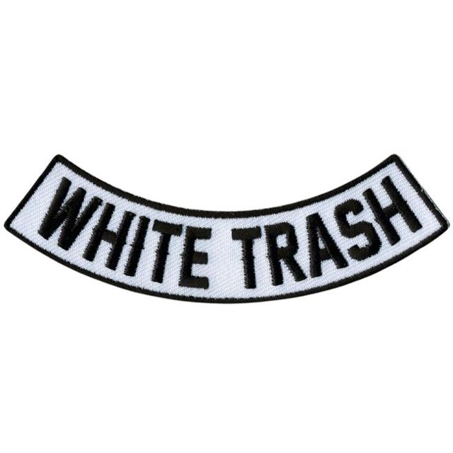 Hot Leathers 4 x 1 in. Trash Bottom Rocker Patch - White - Walmart.com