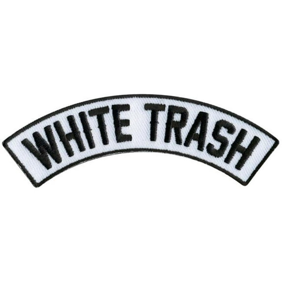 Hot Leathers PPM4210 4 x 1 in. White Trash Top Rocker Patch - Multi ...