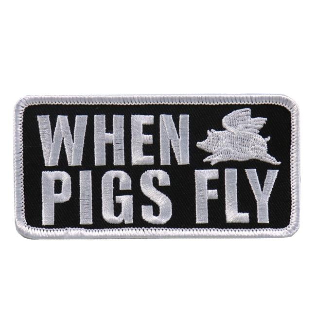 Hot Leathers 4 x 2 in. When Pigs Fly Patch - Multi Color - Walmart.com