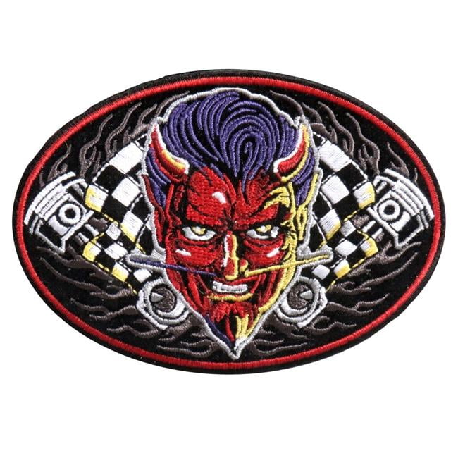 Hot Leathers 4 x 3 in. Speed Demon Back with Checkered Flags Patch ...
