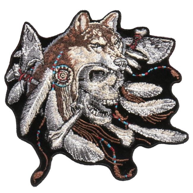 Hot Leathers PPA9363 4 x 4 in. Wolf & Skull Patch - Multi Color ...
