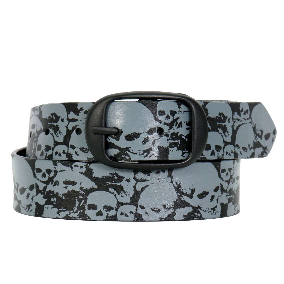 Hot Leathers Ancient Skulls Black and Gray Leather Belt BLA1130 32 ...