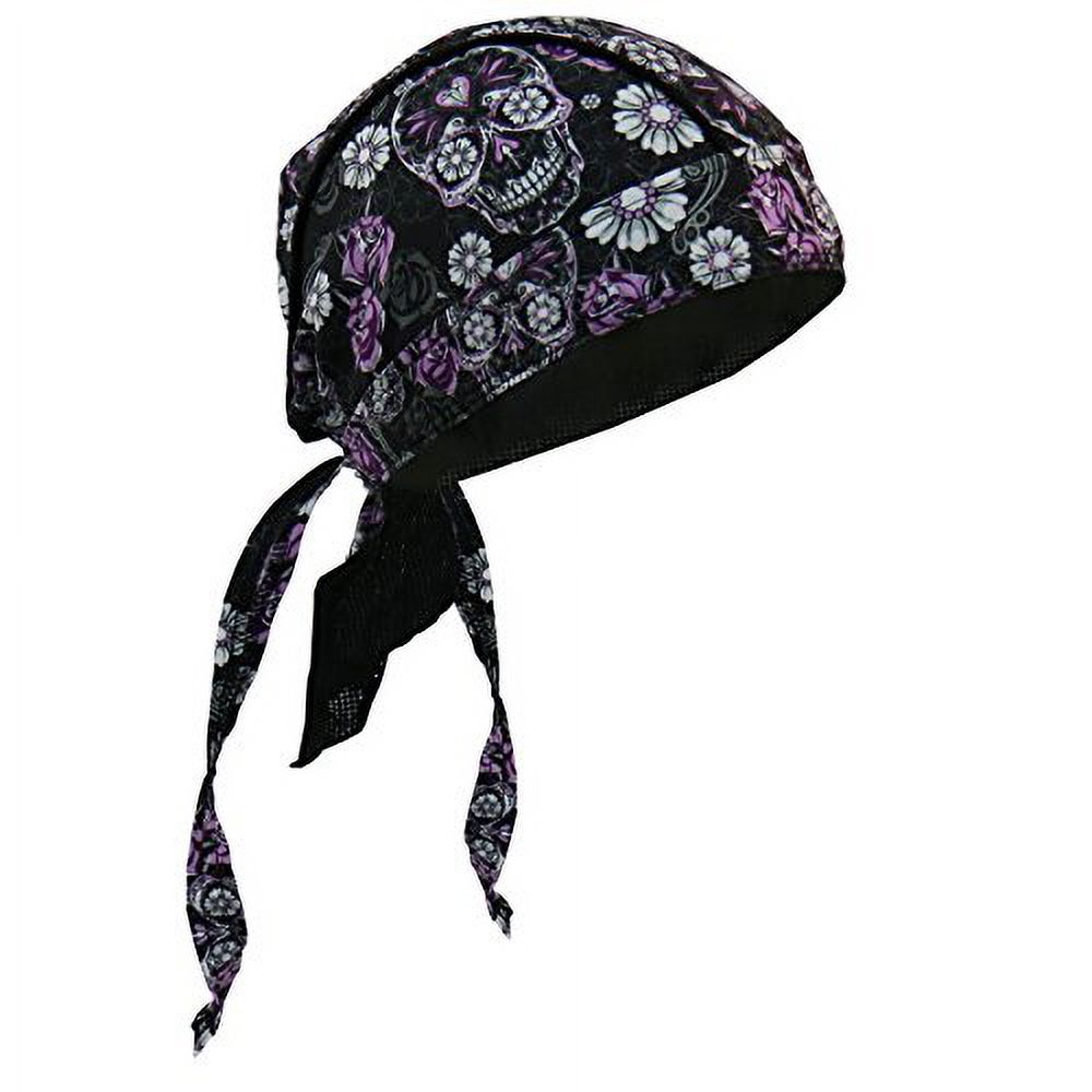 Hot Leathers Authentic Bikers Premium Headwraps, SUGAR SKULL - High ...