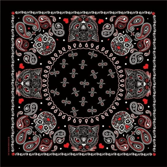 Hot Leathers BAB1076 Sugar Cat Poco Loco Bandana 21X21 - Walmart.com