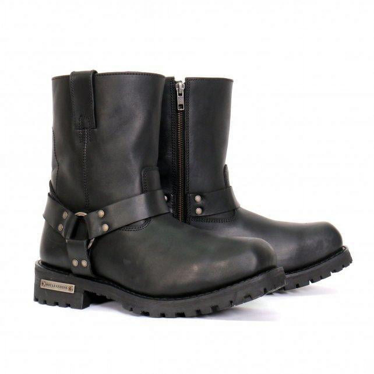 Hot Leathers BTM1004 Men's Black 8-inch Short Harness Leather Boots ...