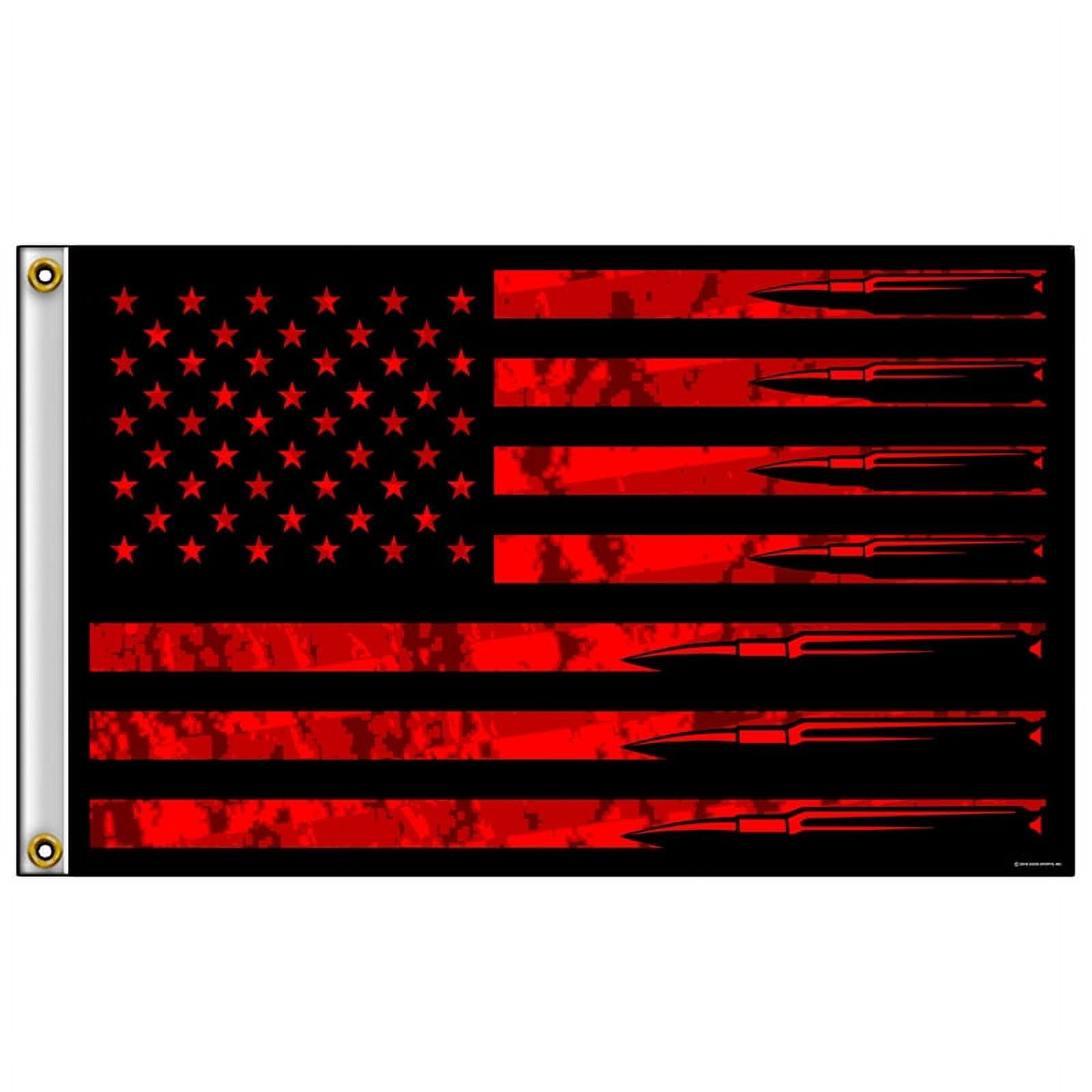 Hot Leathers FGA1079 Stars, Stripes and Bullets Flag 3 Foot x 5 Foot 3 ...