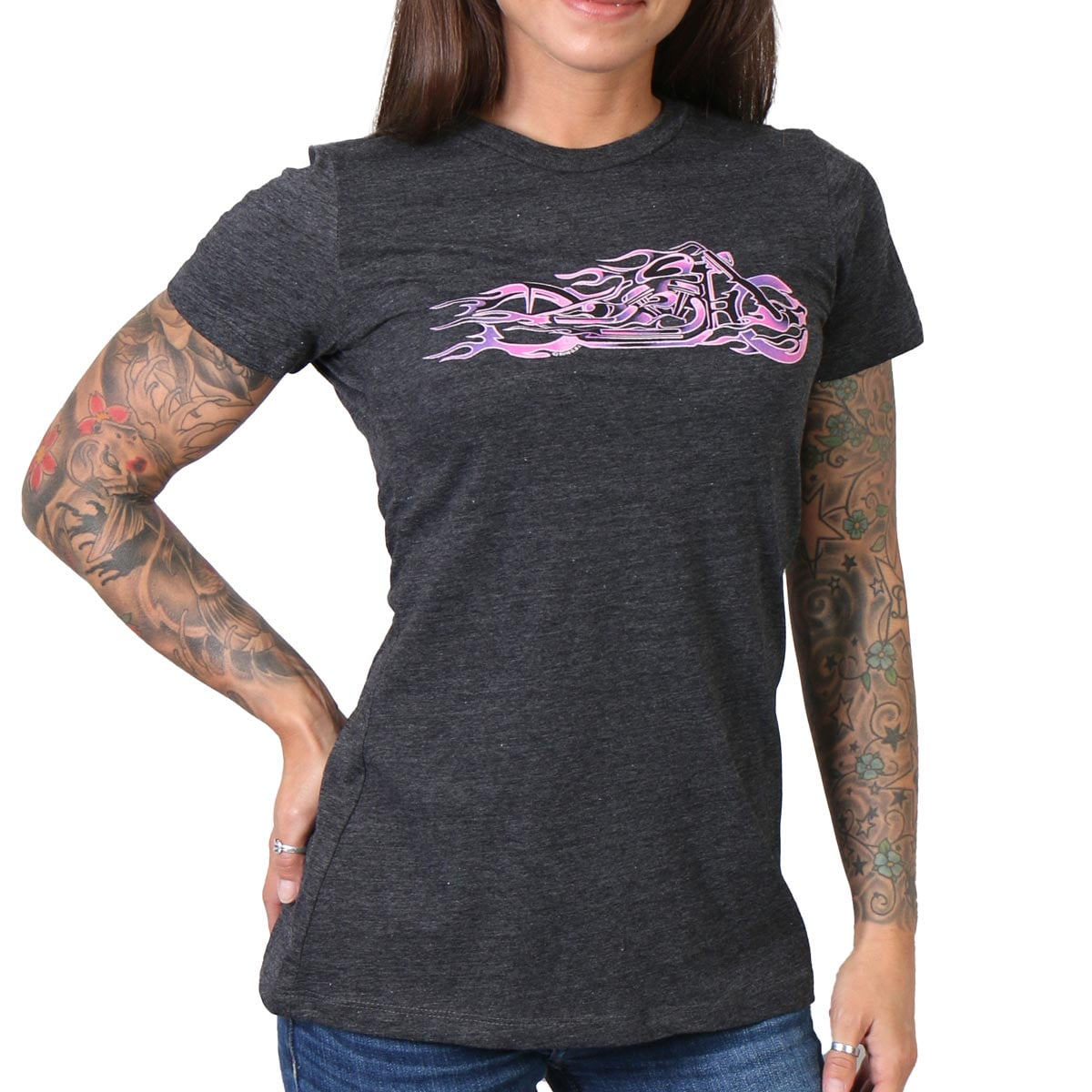Hot Leathers GLR1215 Ladies Pink and Purple Fire Bobber Full Cut ...