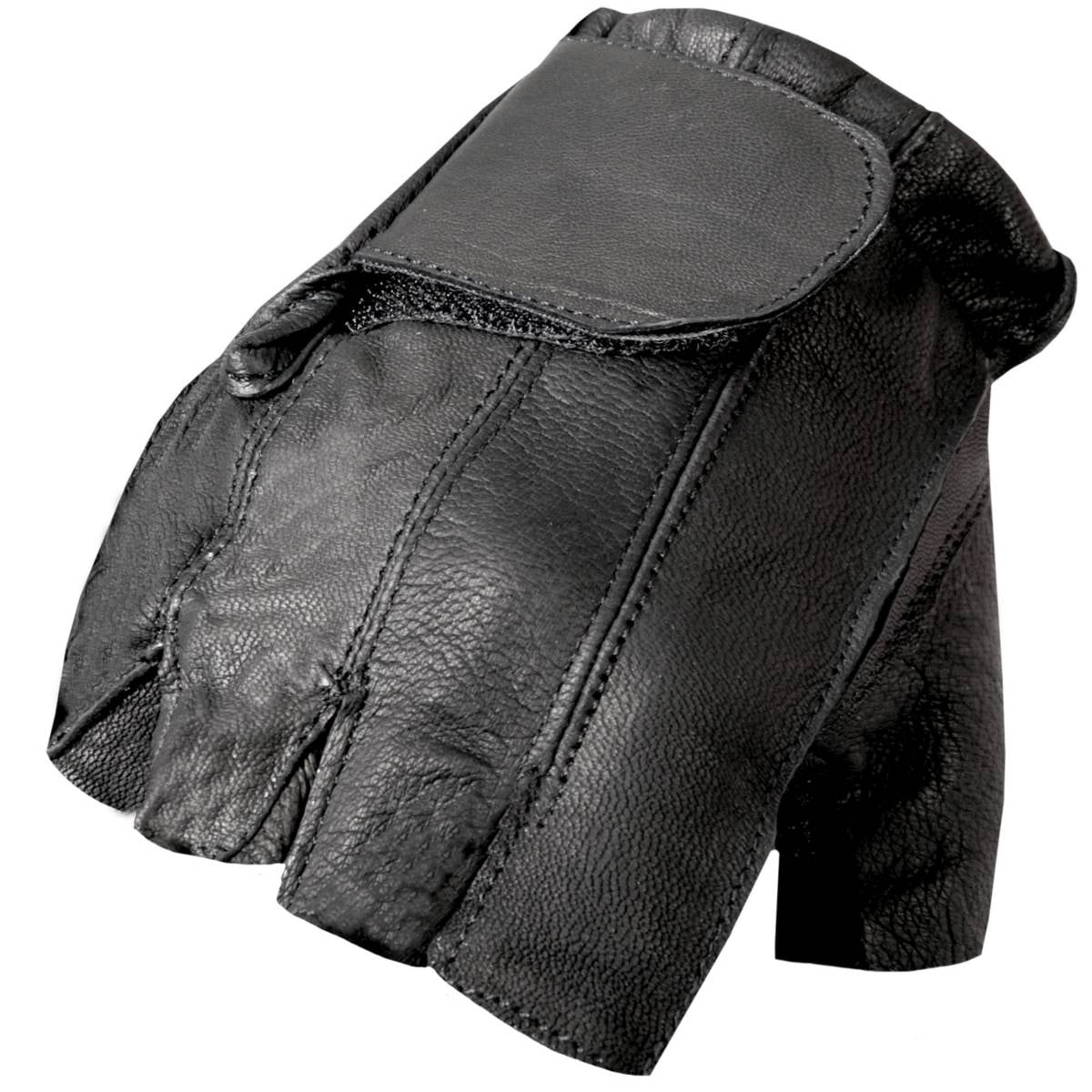 Hot Leathers GVM1011 Premium Leather Unlined Fingerless Gloves with ...