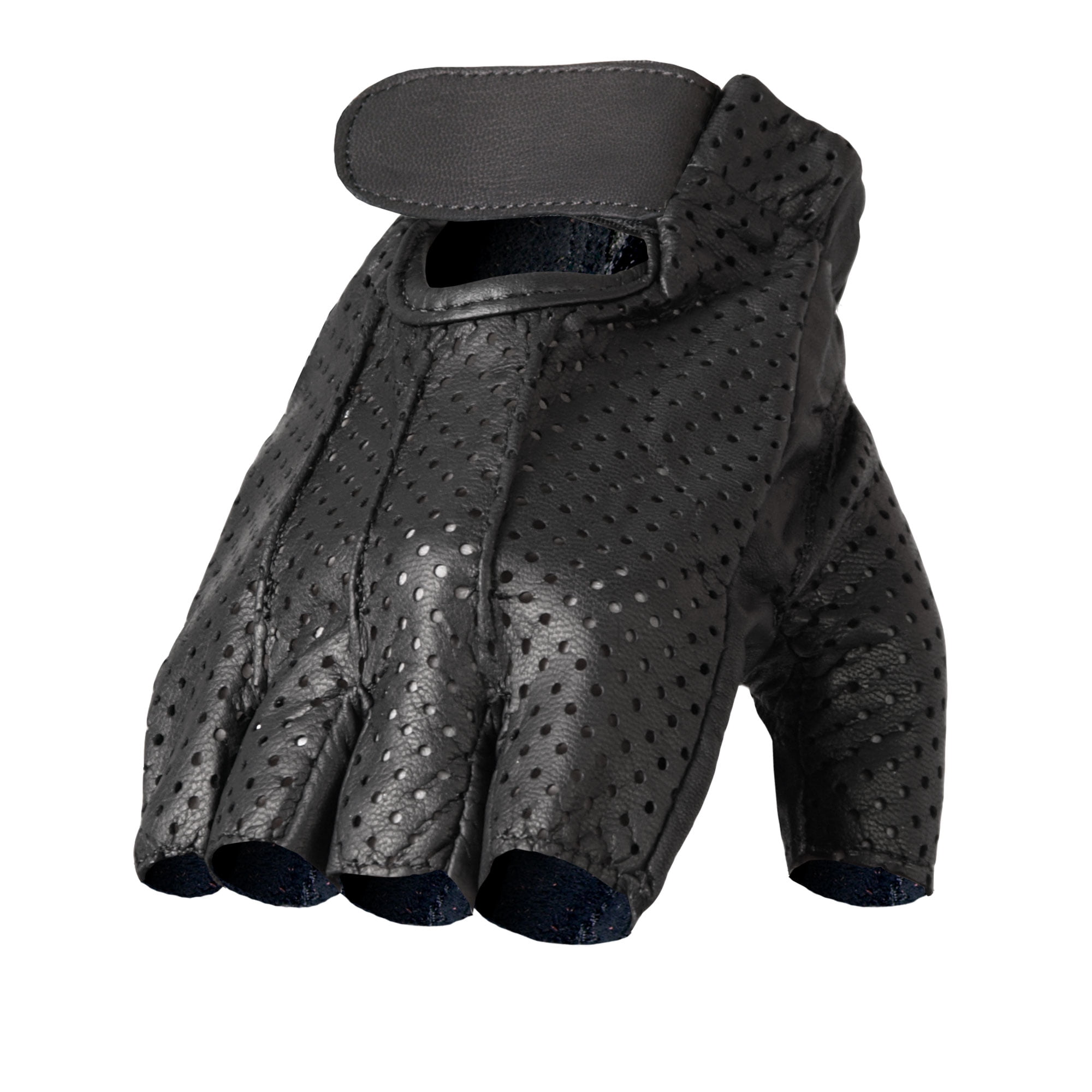 Hot Leathers GVM1016 Unlined Fingerless Vented Leather Gloves with ...