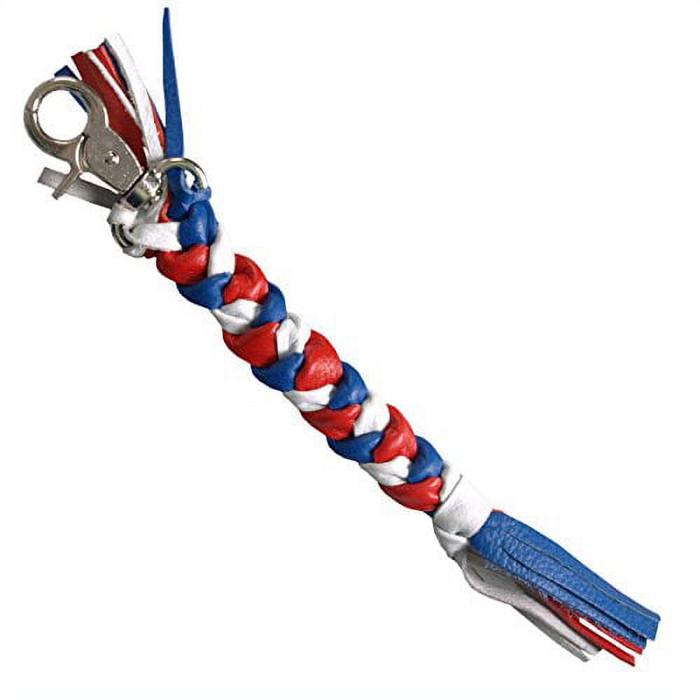 Hot Leathers Genuine Braided Bikers Key Chain, WHITE & BLUE - Heavy ...