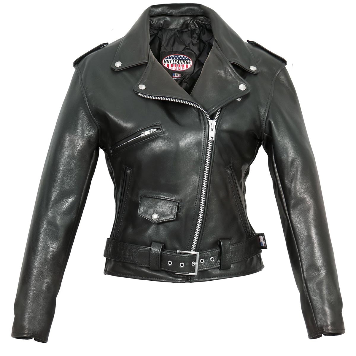 Hot Leathers JKL5004 Women's Black Premium USA Made Classic Motorcycle ...