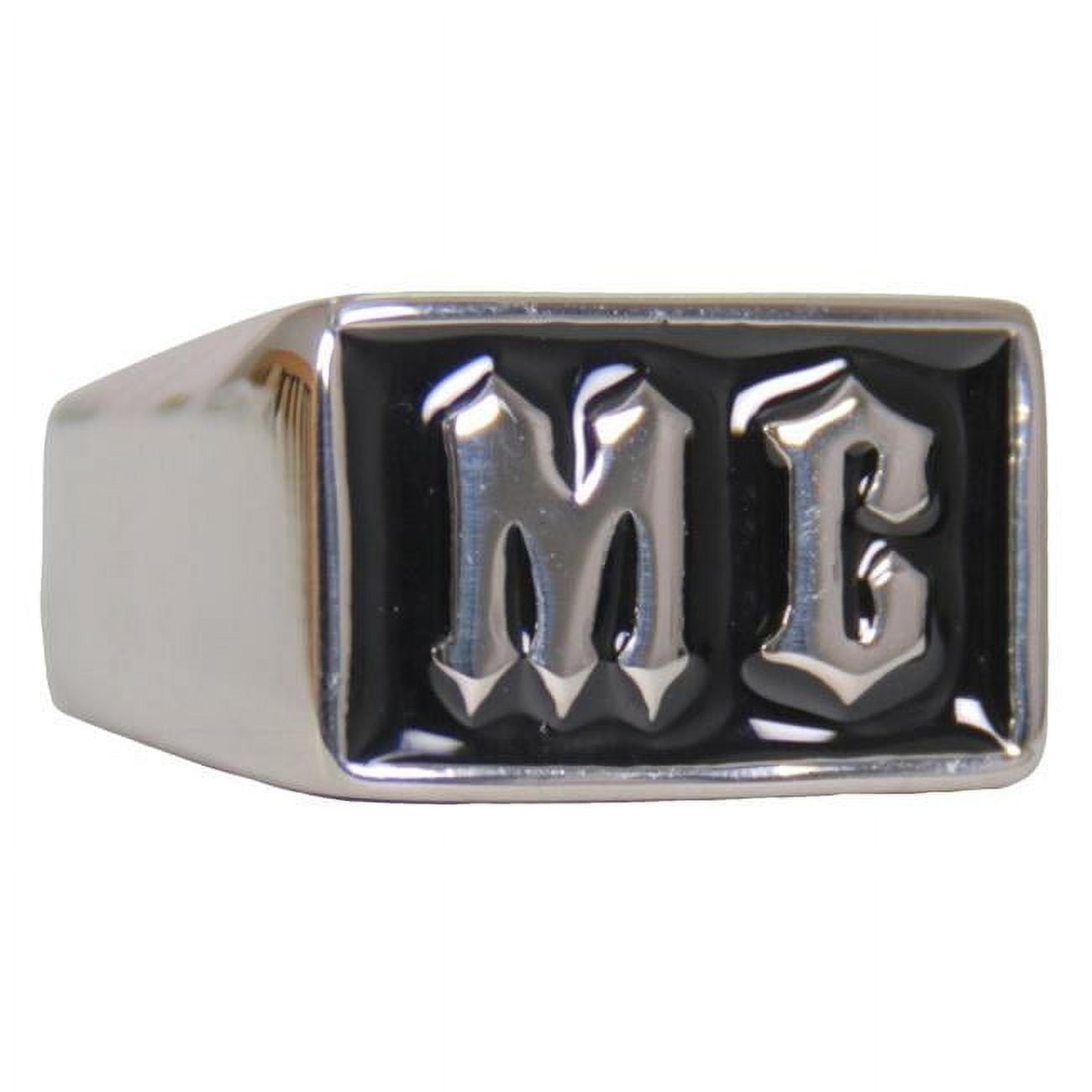 Hot Leathers JWR2129 Men's Silver 'MC' Stainless Steel Ring 10 ...