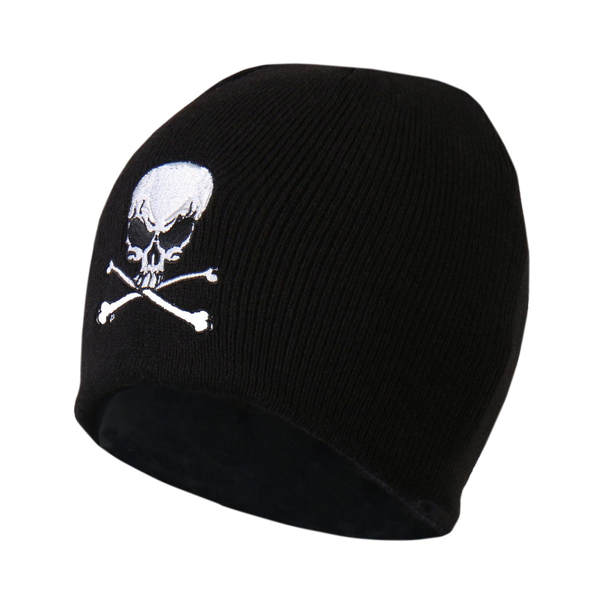 Hot Leathers KHB1010 Skull and Crossbones Knit Cap Black - Walmart.com