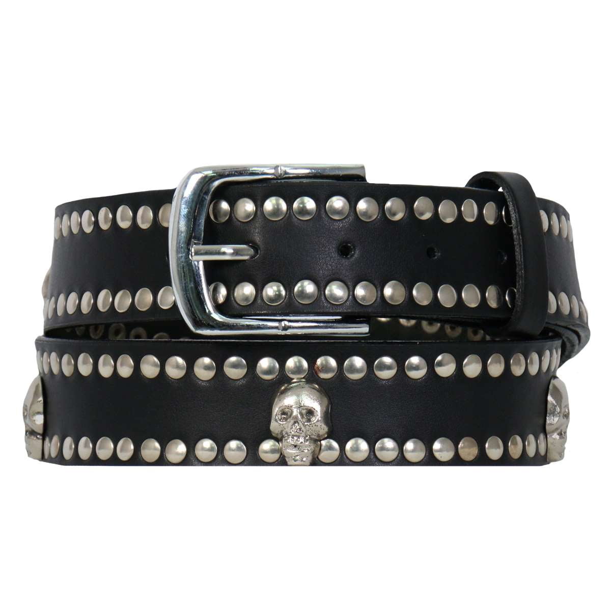 Hot Leathers Leather Belt with Studs and Skulls BLA1127 Large - Walmart.com