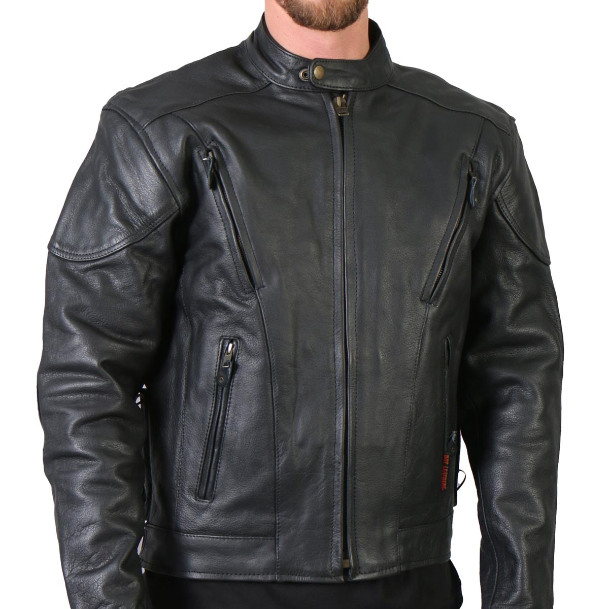 Hot Leathers Men's Premium Leather Vented Motorcycle Biker Jacket ...