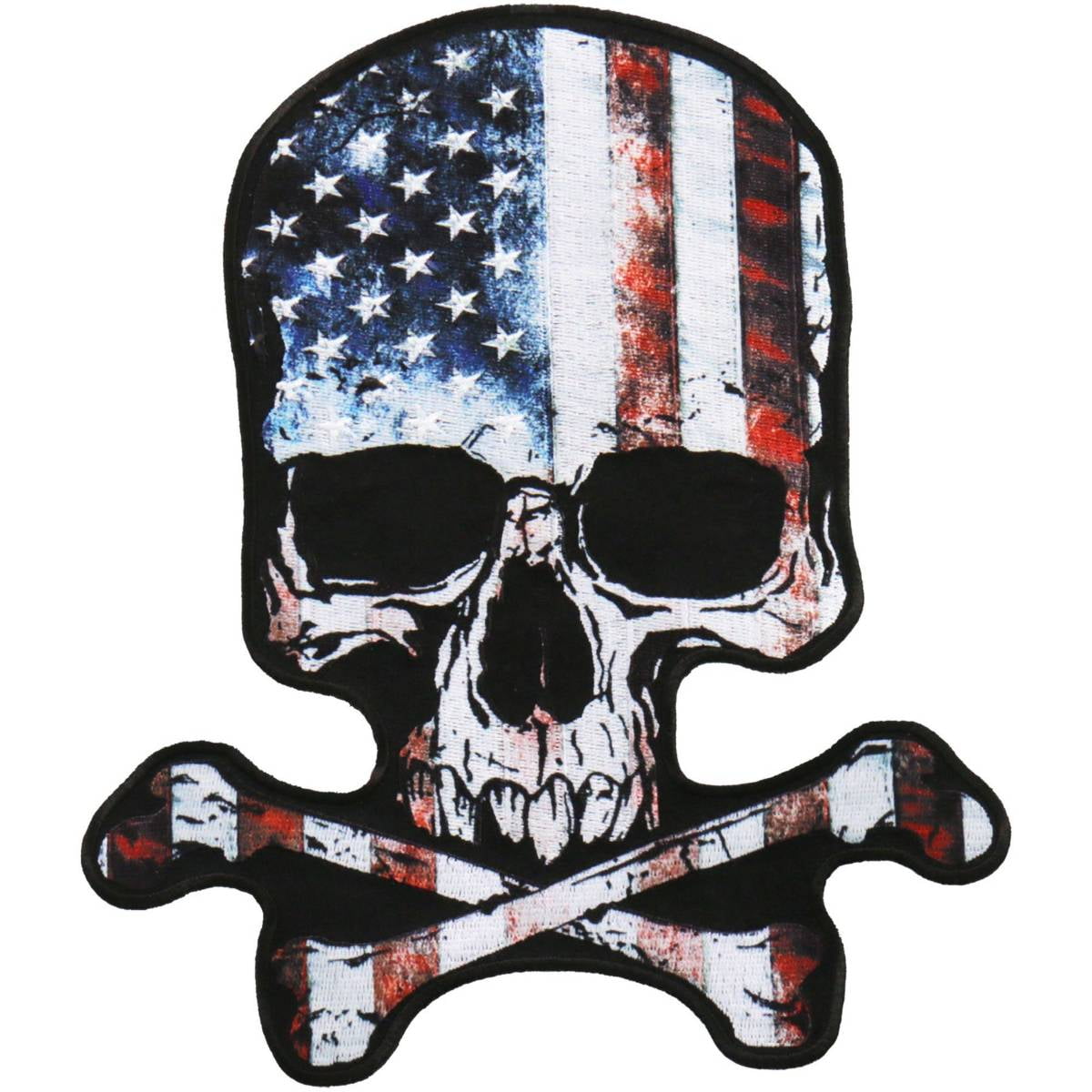 Hot Leathers PPA9989 8X9 Inch Skull American Flag Patch 8X9 - Walmart.com