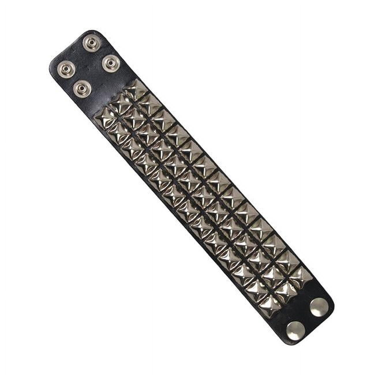 Hot Leathers WBA1001 3-Row Pyramid Stud Wrist Band Black - Walmart ...