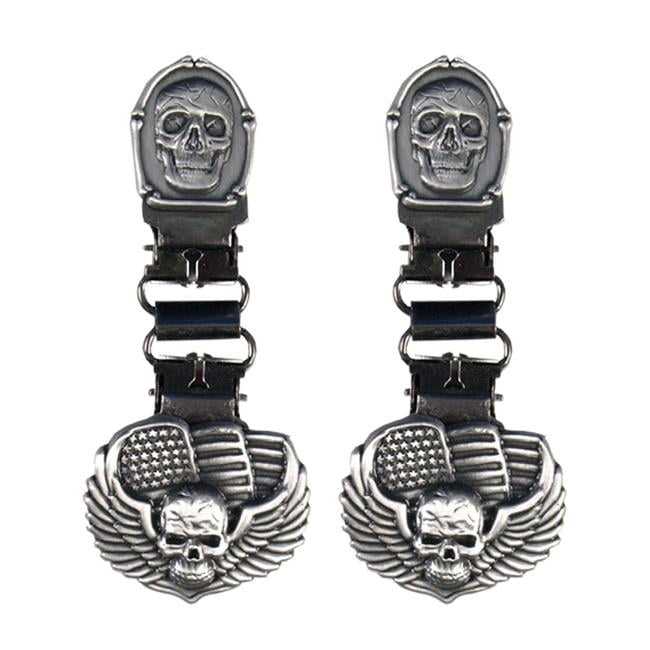 Hot Leathers Winged Skull Ryder Clip Pant Bungees - One Size Fits Most ...