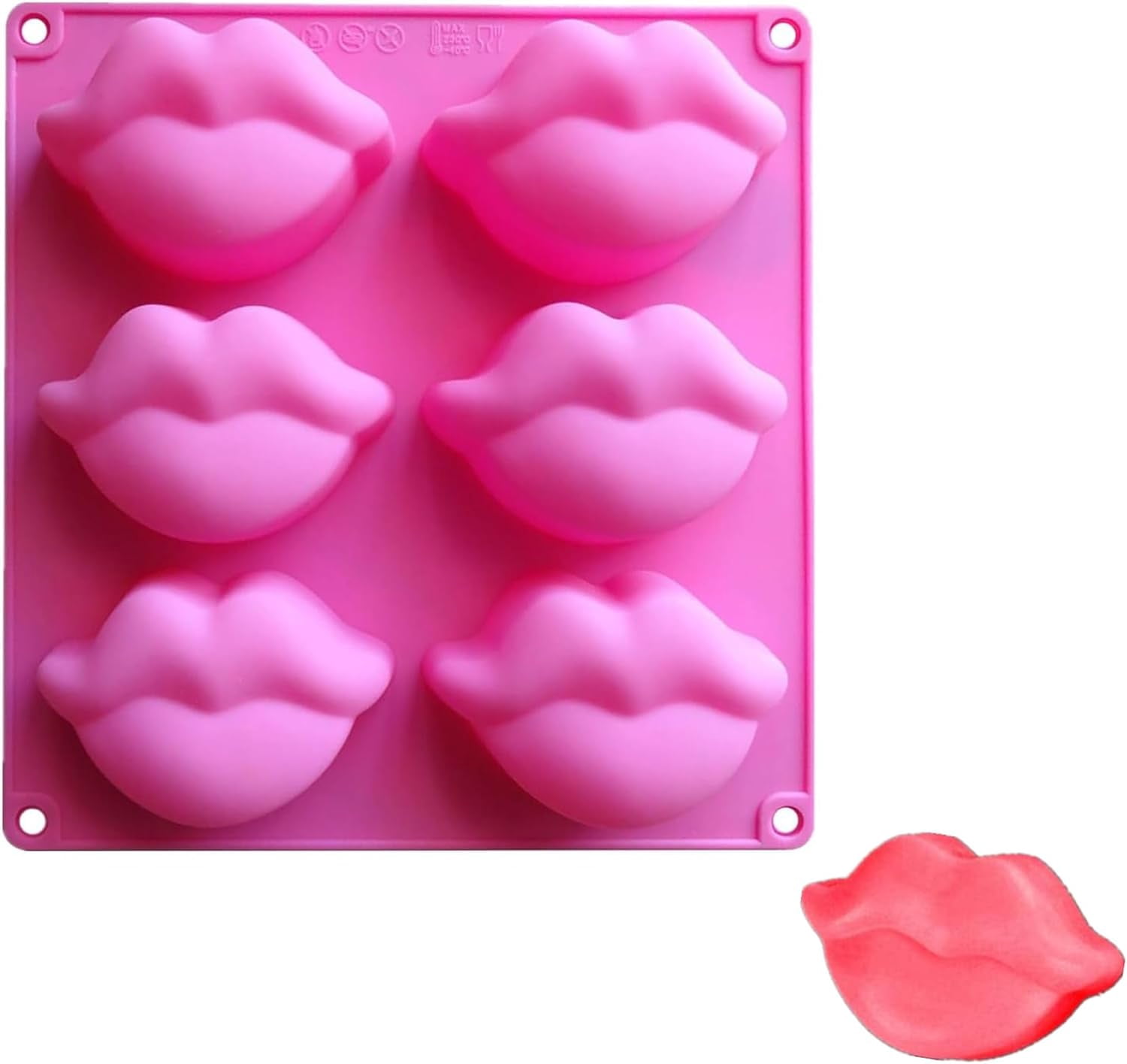 Hot Lips Silicone Molds - 3D Sexy Lip Shaped Chocolate Molds with 6 ...