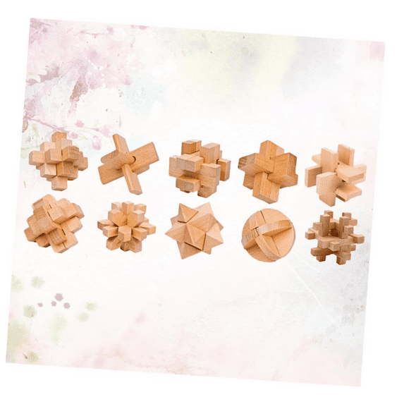 Hot!Luban Lock Toy Educational Multi Style Wooden Anti Rust Brain ...