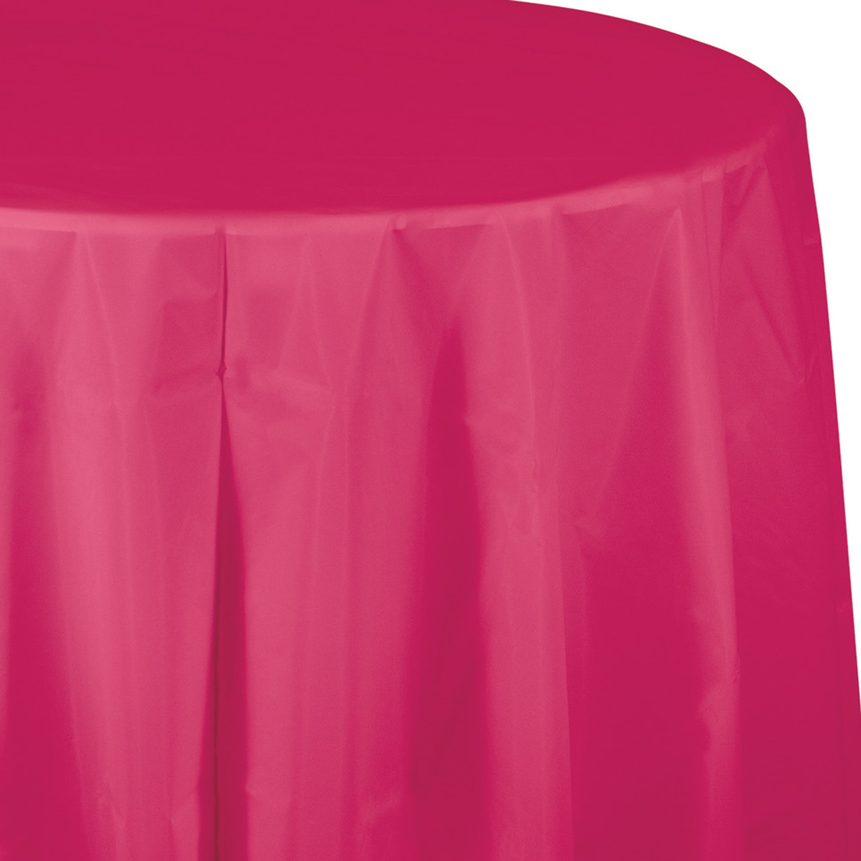 Hot Magenta Pink Round Plastic Tablecloths - Walmart.com