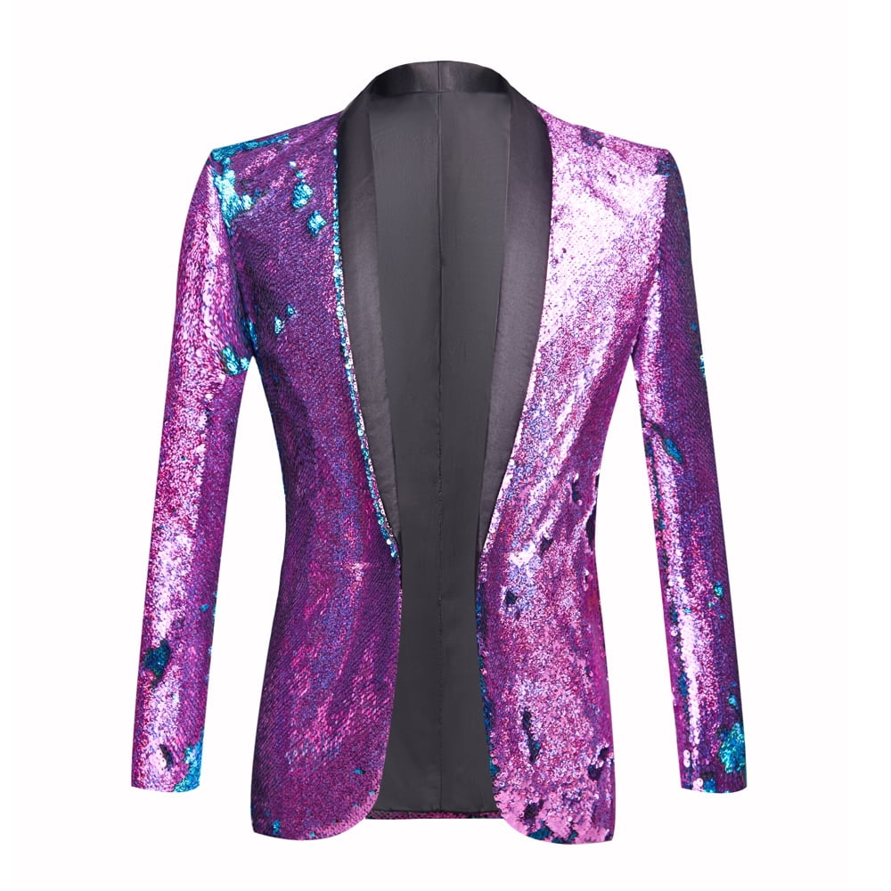 Hot Men Shiny Sequin Glitter Embellished Blazer Jacket Men Nightclub ...