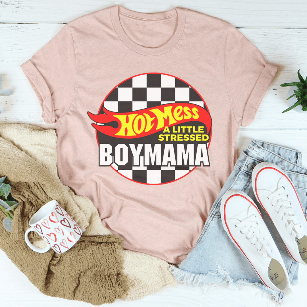 Hot Mess Boy Mama Printify T-Shirt T-Shirt - Walmart.com