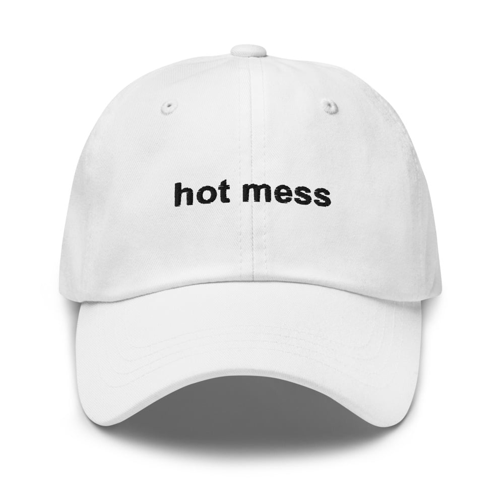 Hot Mess Embroidered Dad Hat Black (White) - Walmart.com