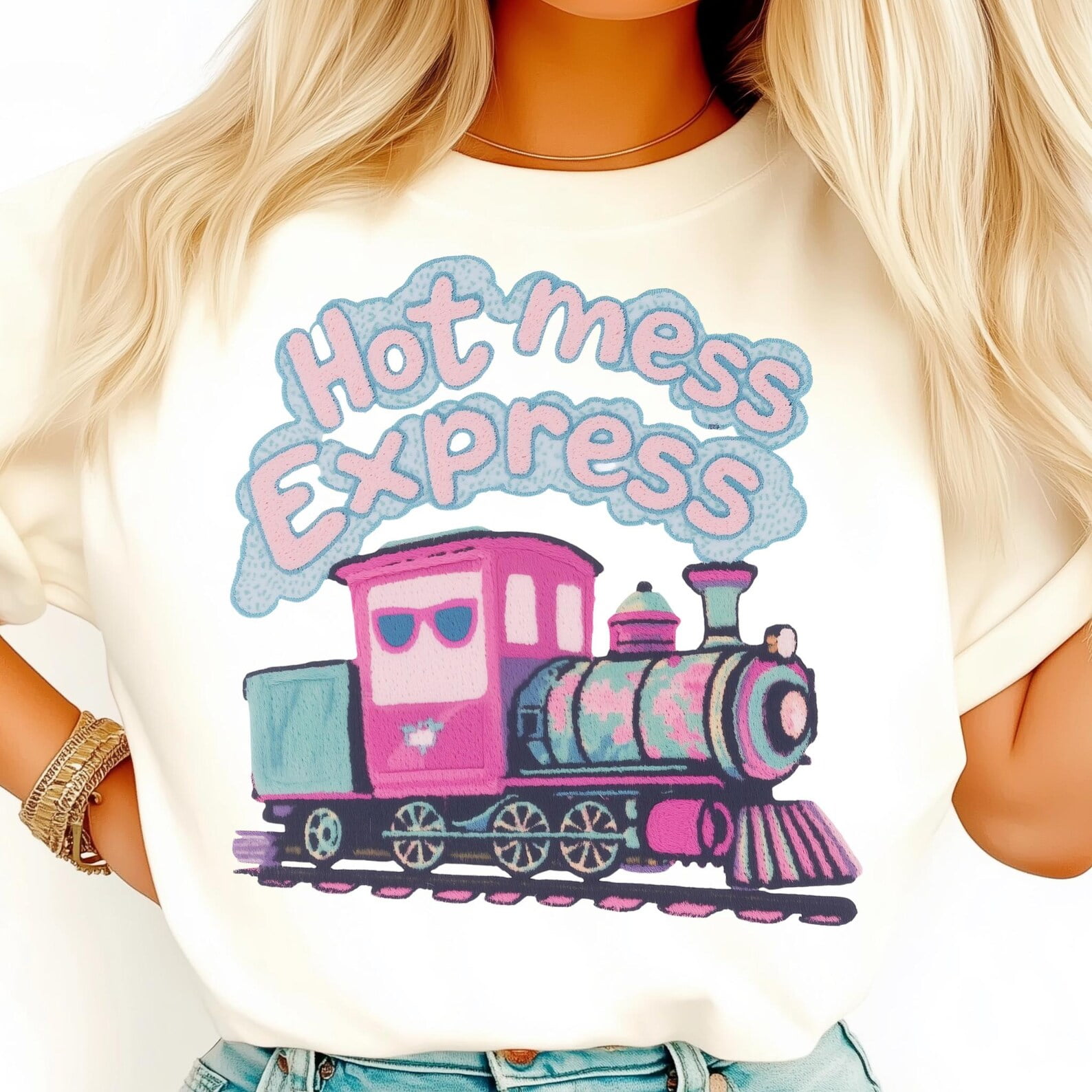 Hot Mess Express Shirt, Funny Mom Train Shirt, Cute Pastel Chaos Shirt, Retro Girl Power Shirt ...