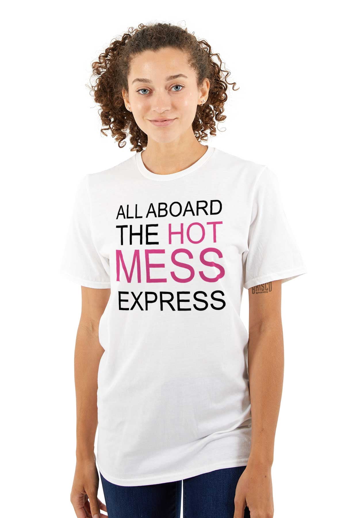 Hot Mess Express Train Adult Quote Women Plus Size Graphic Tee Tees ...