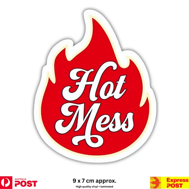 Hot Mess Fire Flame Sticker Phone Decal Water Bottle Stickers Car ...