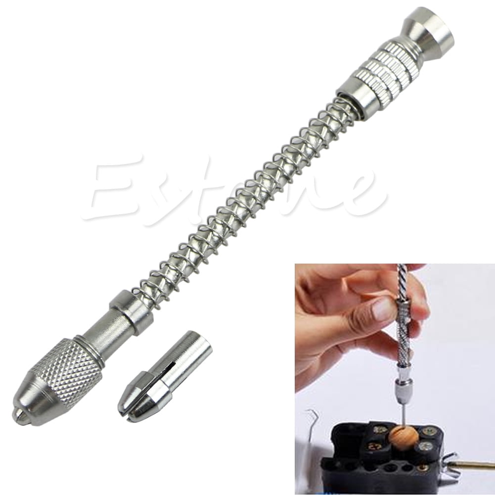 Hot Mini Pin Vise Wood Spiral Hand Push Drill Chuck Micro Twist Bit ...