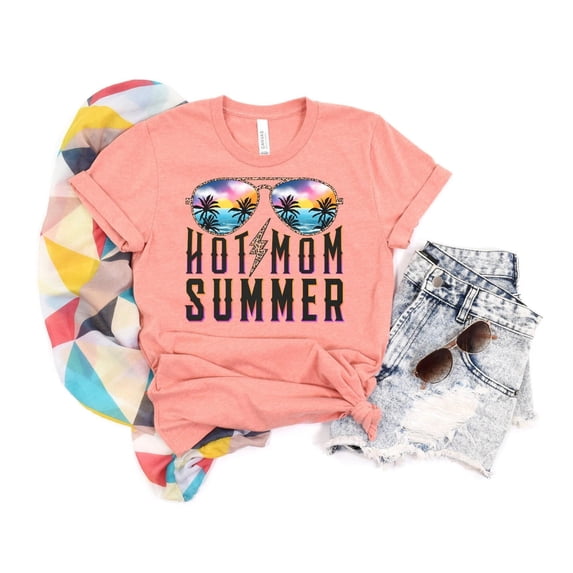 Hot Mom Summer Shirt Beach Vacation Tee - Walmart.com