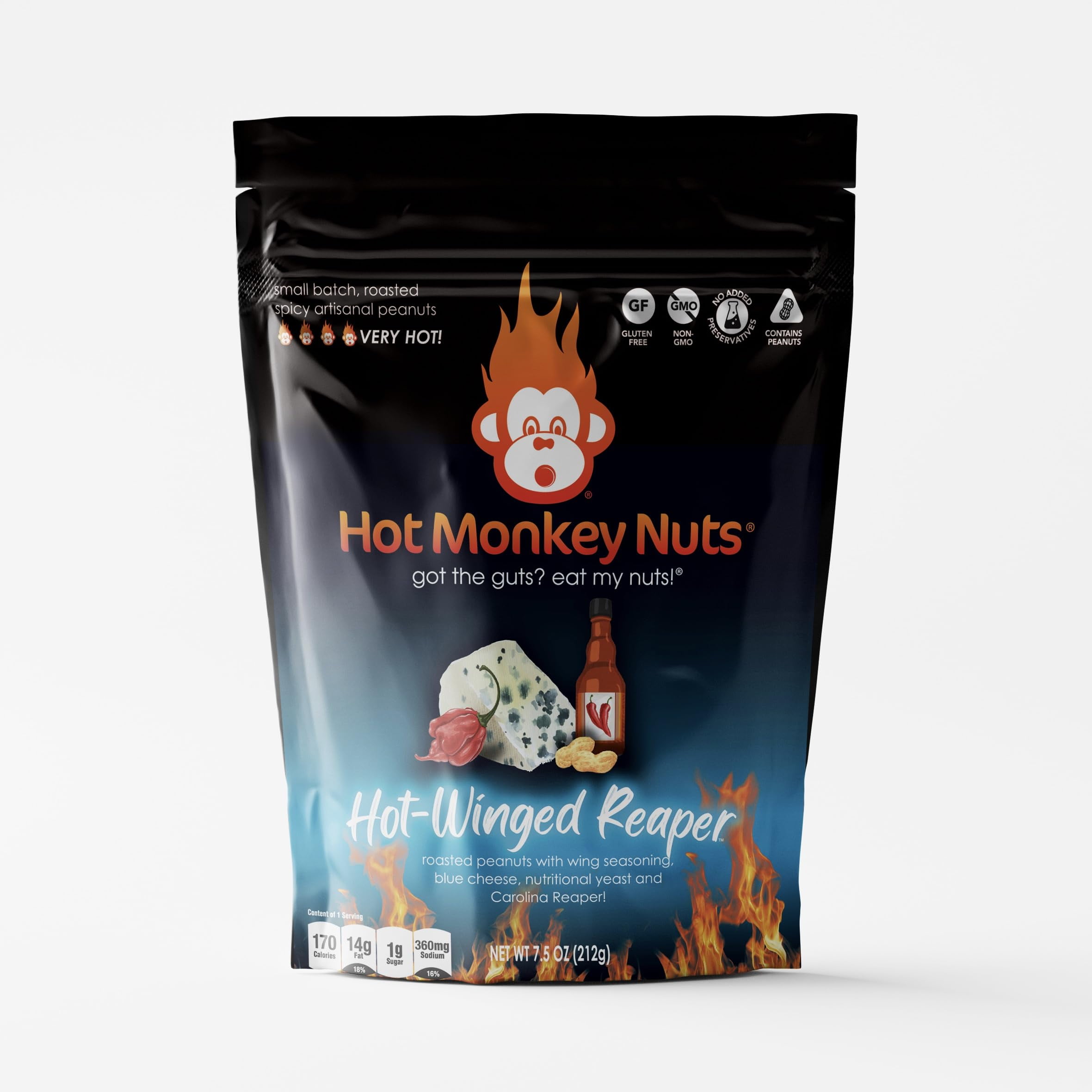Hot Monkey Nuts Spicy YYF14 Artisanal Peanuts | Hot Winged Reaper ...