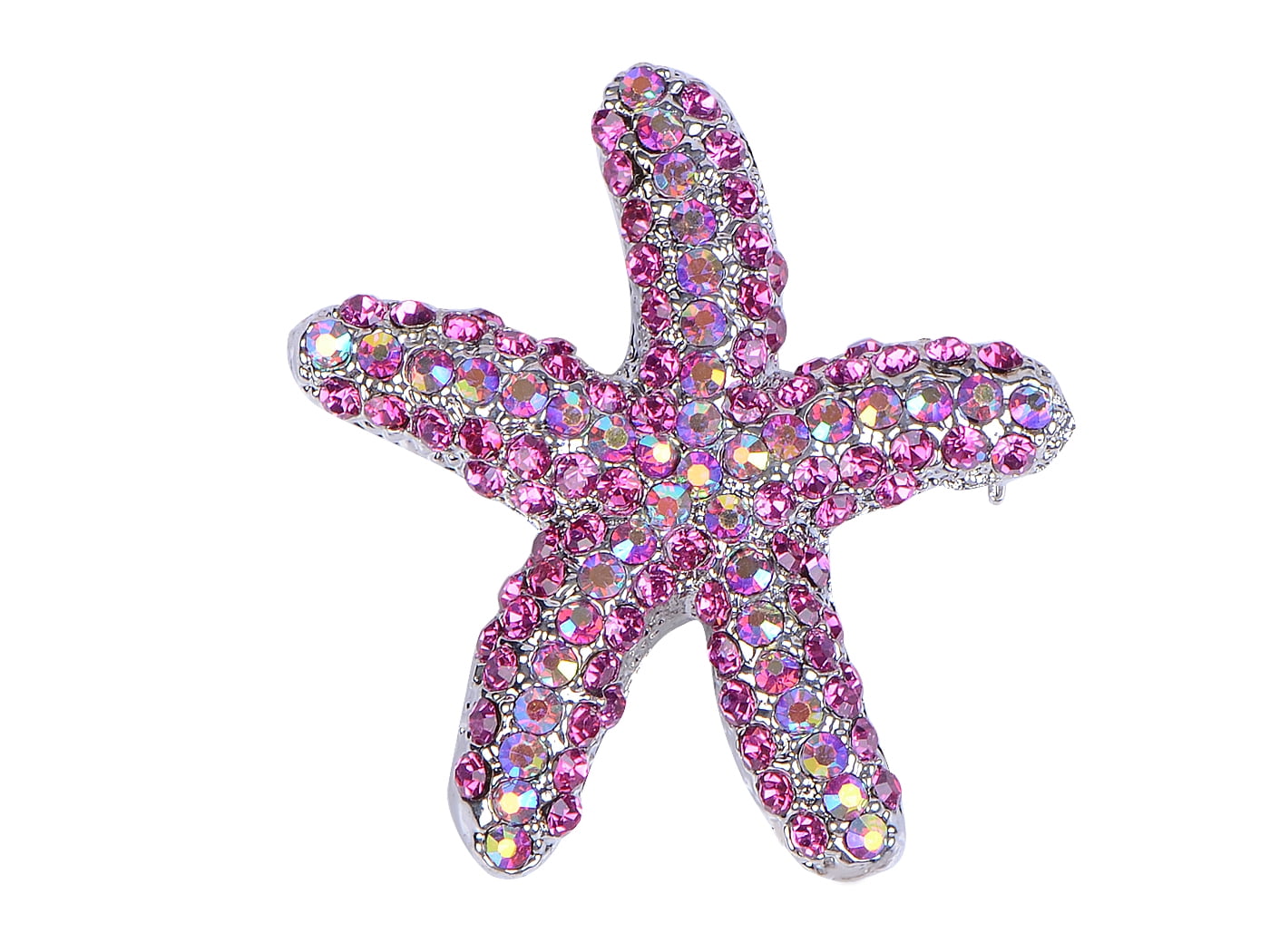Hot Neon Fuchsia Pink Crystal Rhinestone Ocean Star Beach Starfish Pin ...