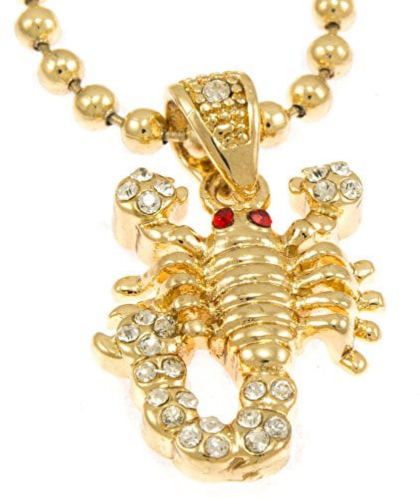 Hot New Gold Tone Scorpion King Mini Pave CZ Stones Pendant Necklace 30 ...
