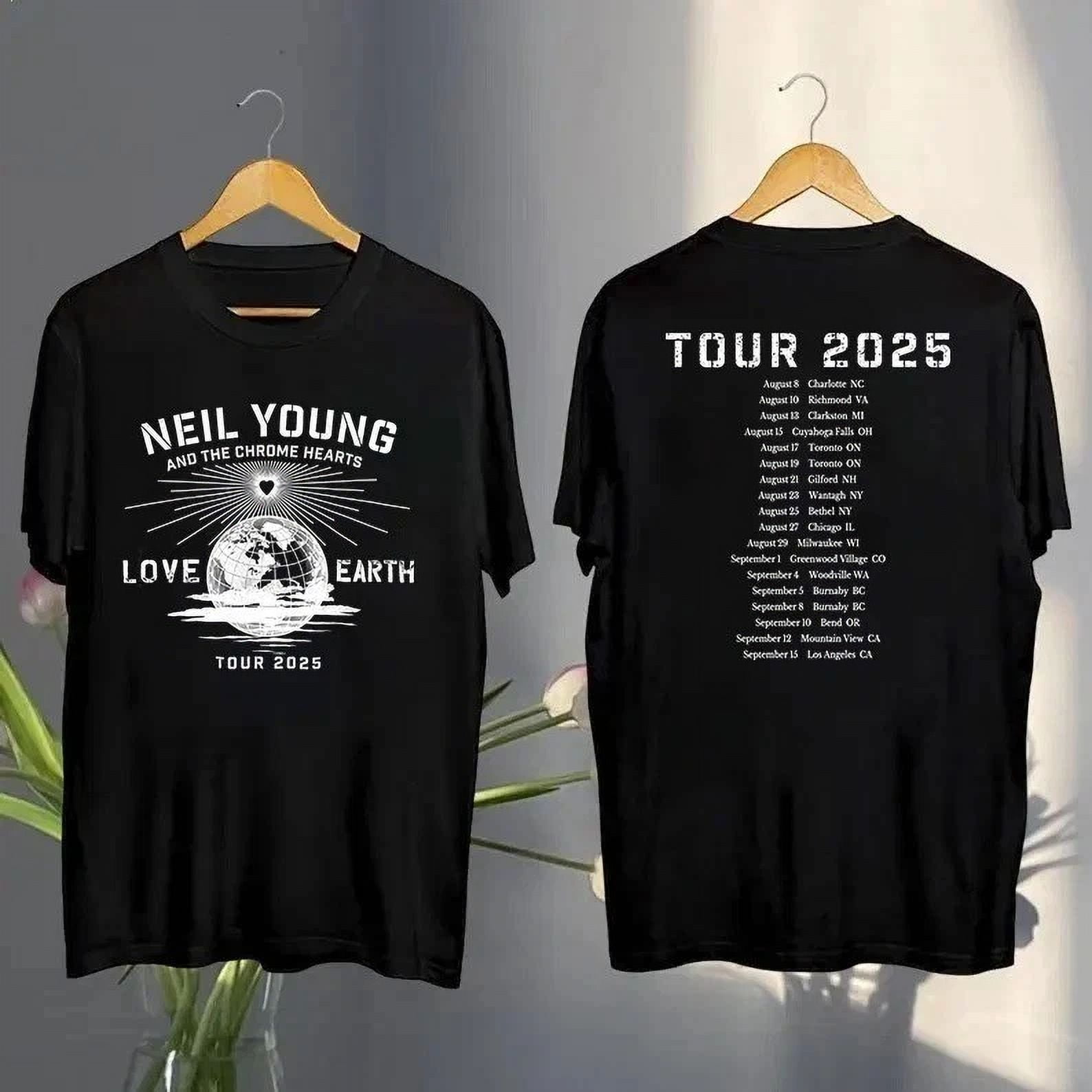 Hot New Neil Young Love Earth Tour Merch Tour 2025 Reprint T-Shirt ...