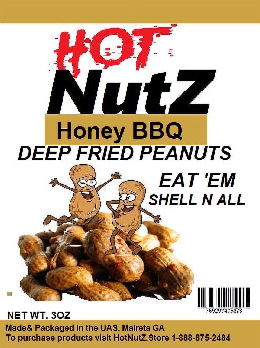 Hot NutZ Snack Pack Deep Fried Honey BBQ, 5 Packs. - Walmart.com