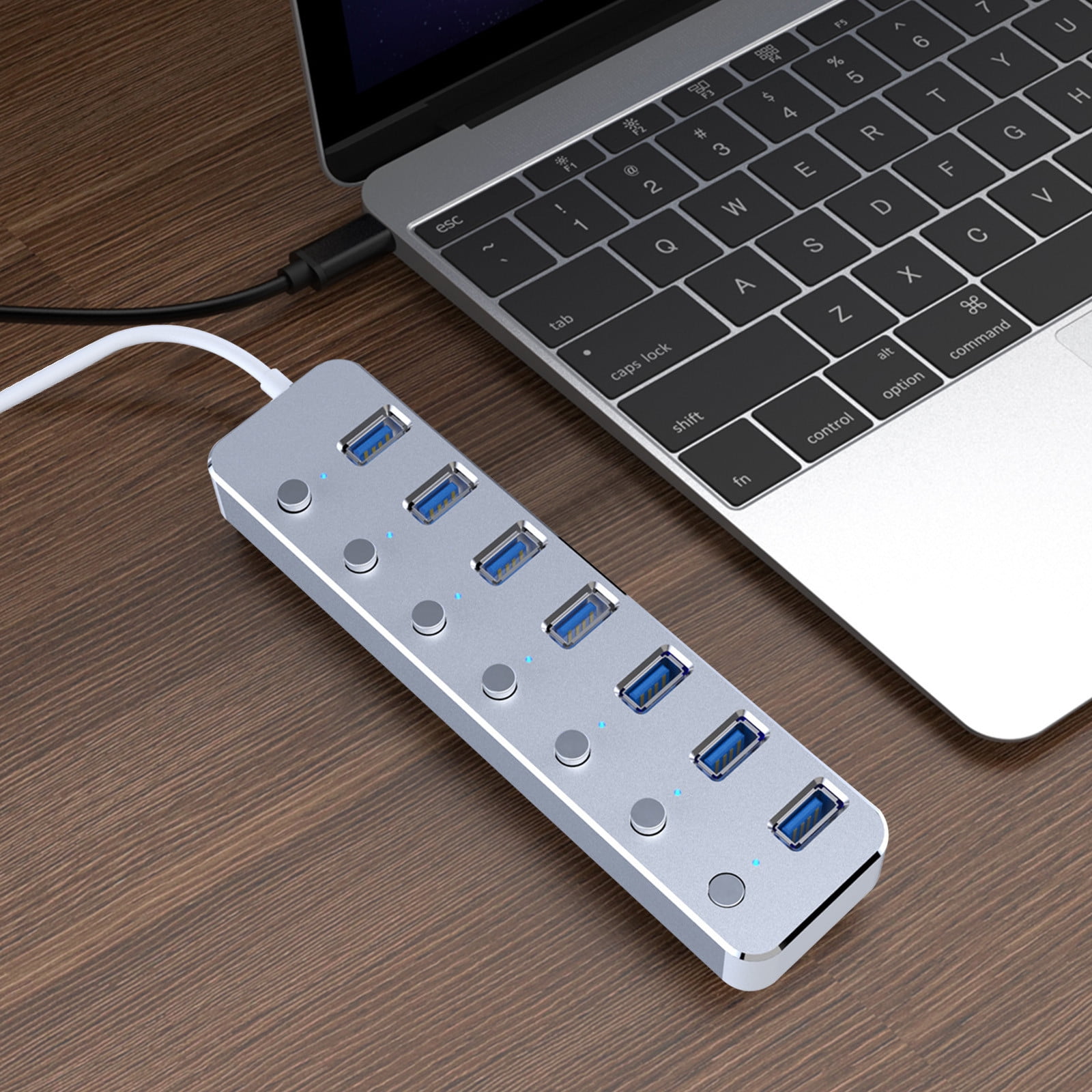Hot Offer, 7-port Usb 3.0 Hub, High-speed Aluminum Alloy, Independent ...