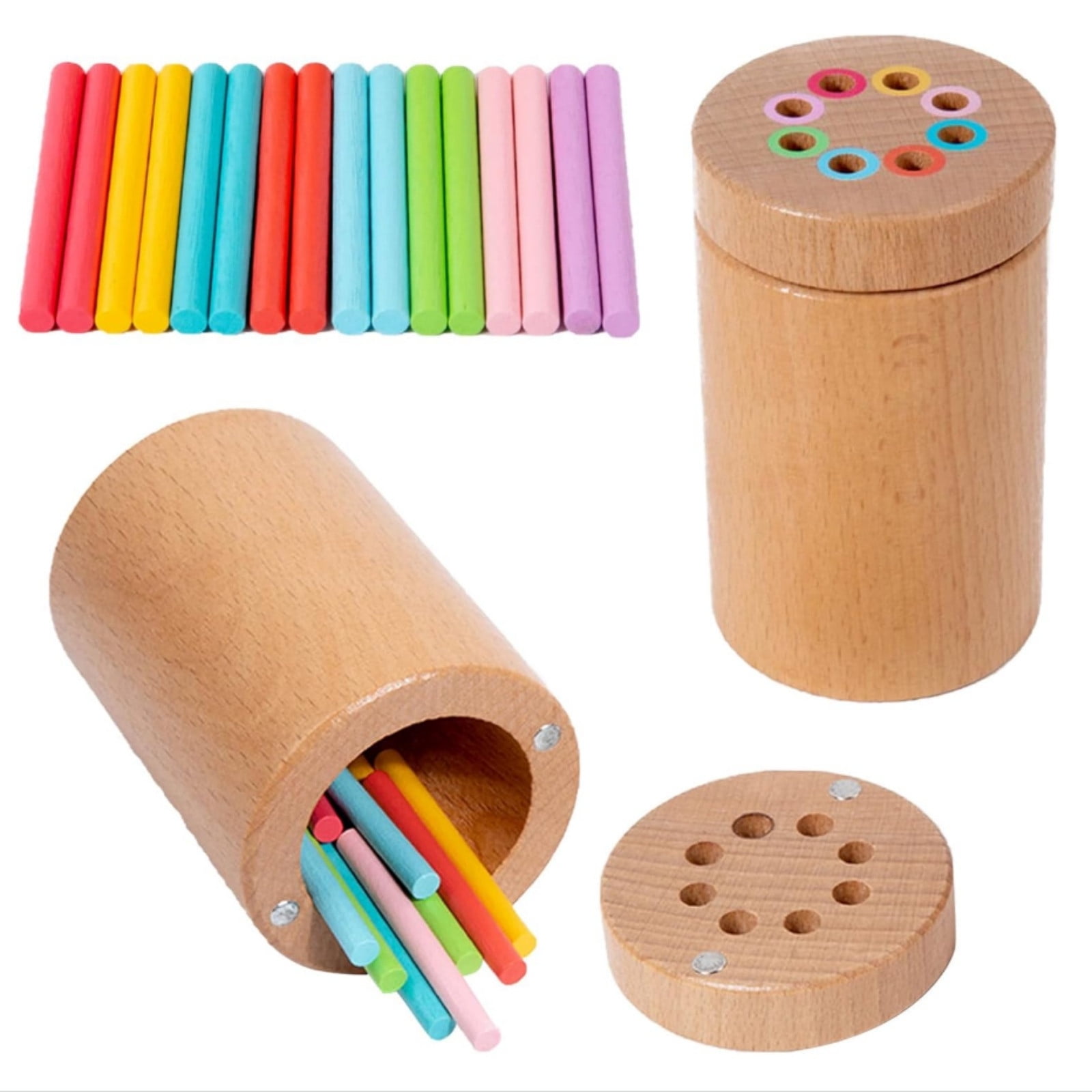 Hot Offer, Color Matching Sticks, Wooden Sorting Toy, 16 Colored Rods ...