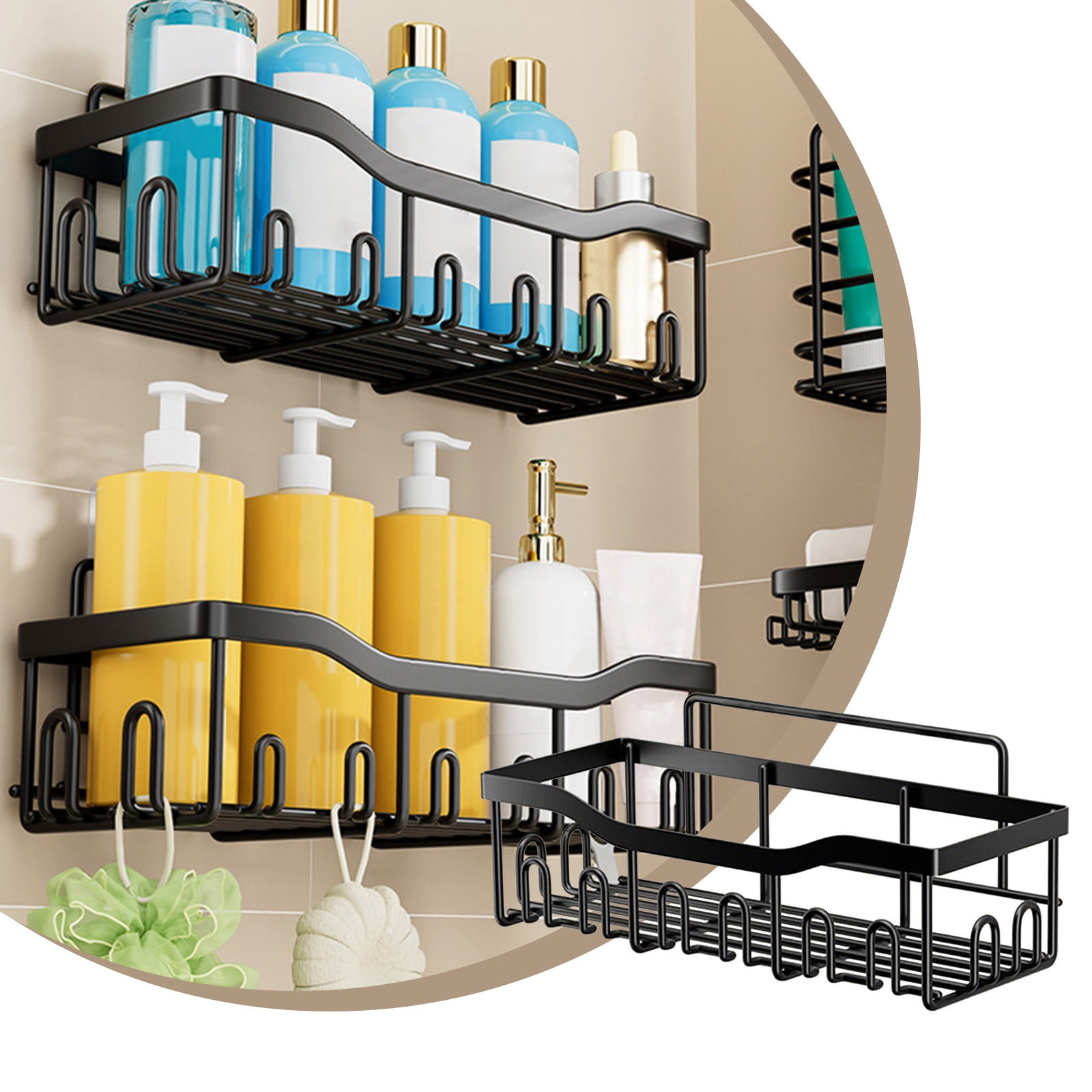 Hot Offer, Self-Adhesive Shower Caddy, Large Capacity Rustproof ...