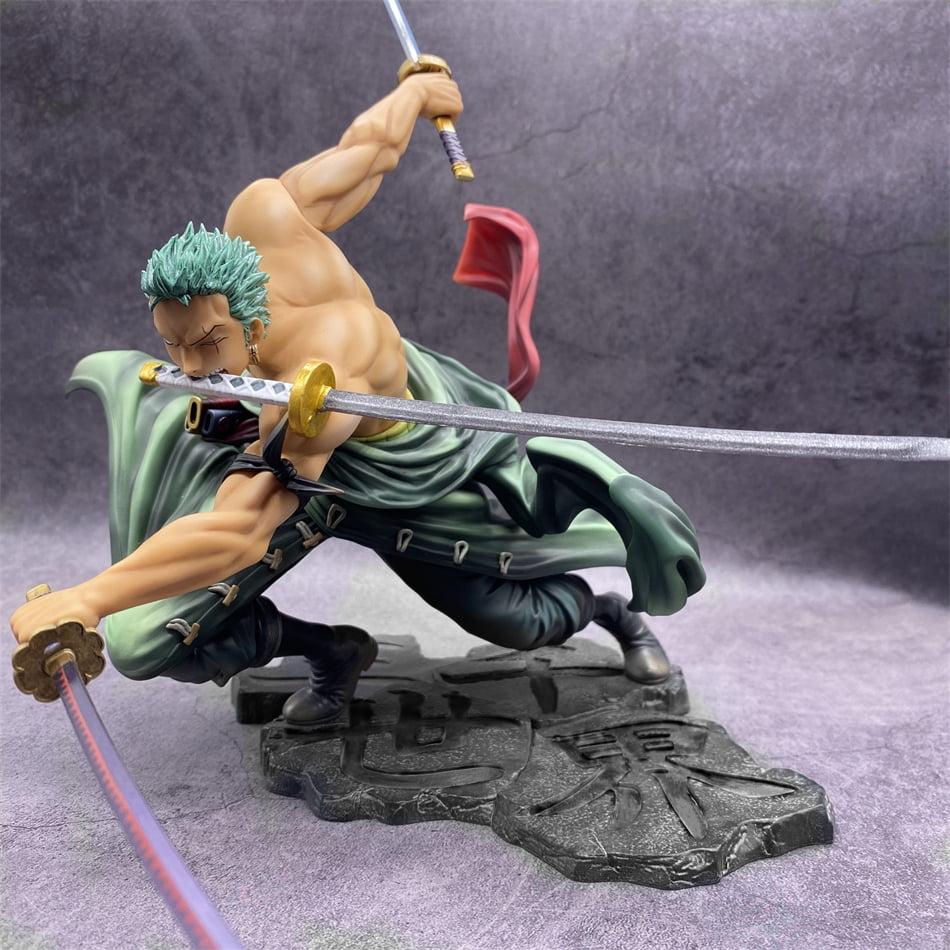 Hot One Piece 10cm Anime Figure Gk Roronoa Zoro Three Blade Sa Maximum