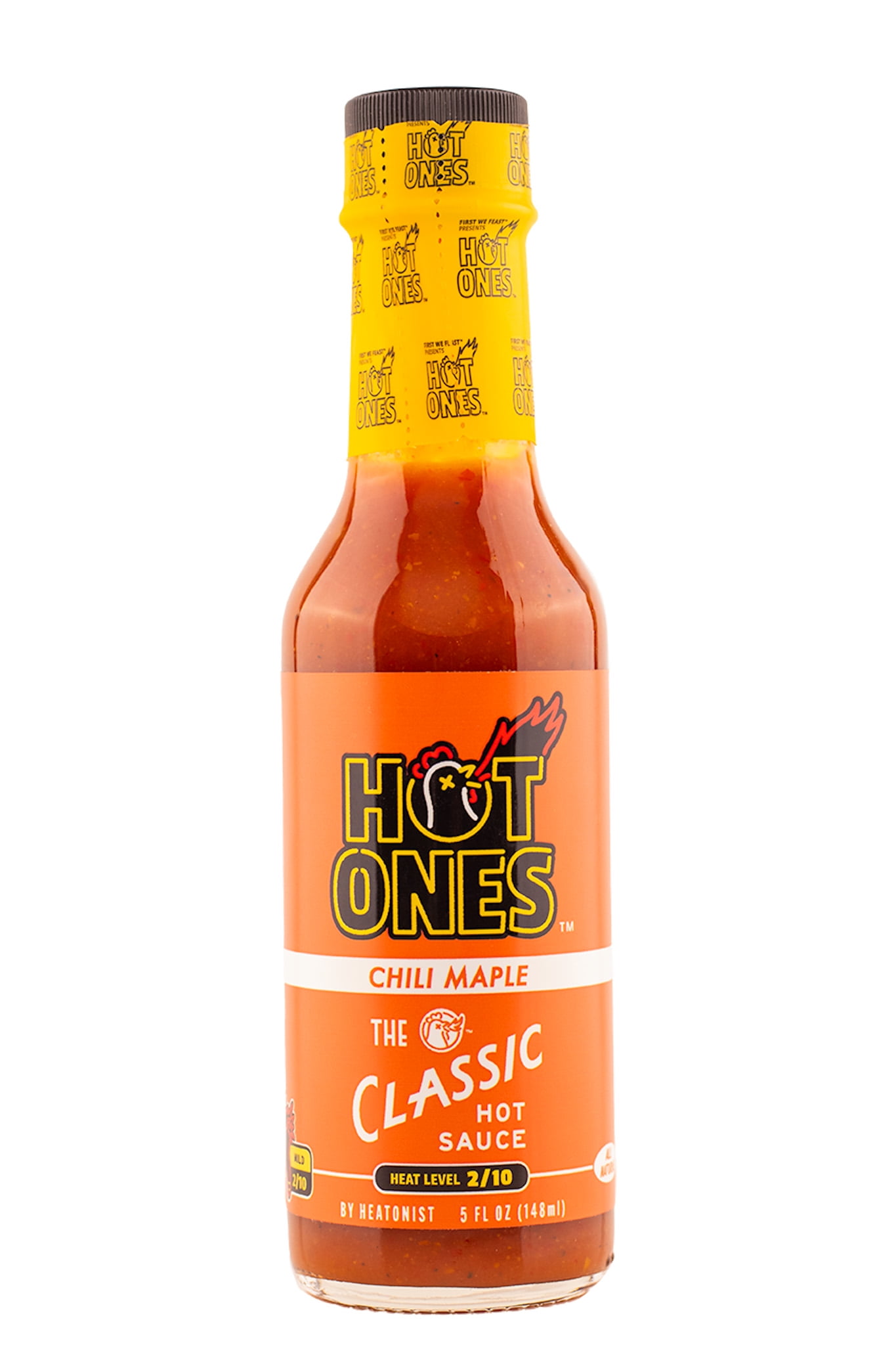 HEATONIST Hot Ones Classic Chili Maple Hot Sauce 5oz Mild Sweet and ...