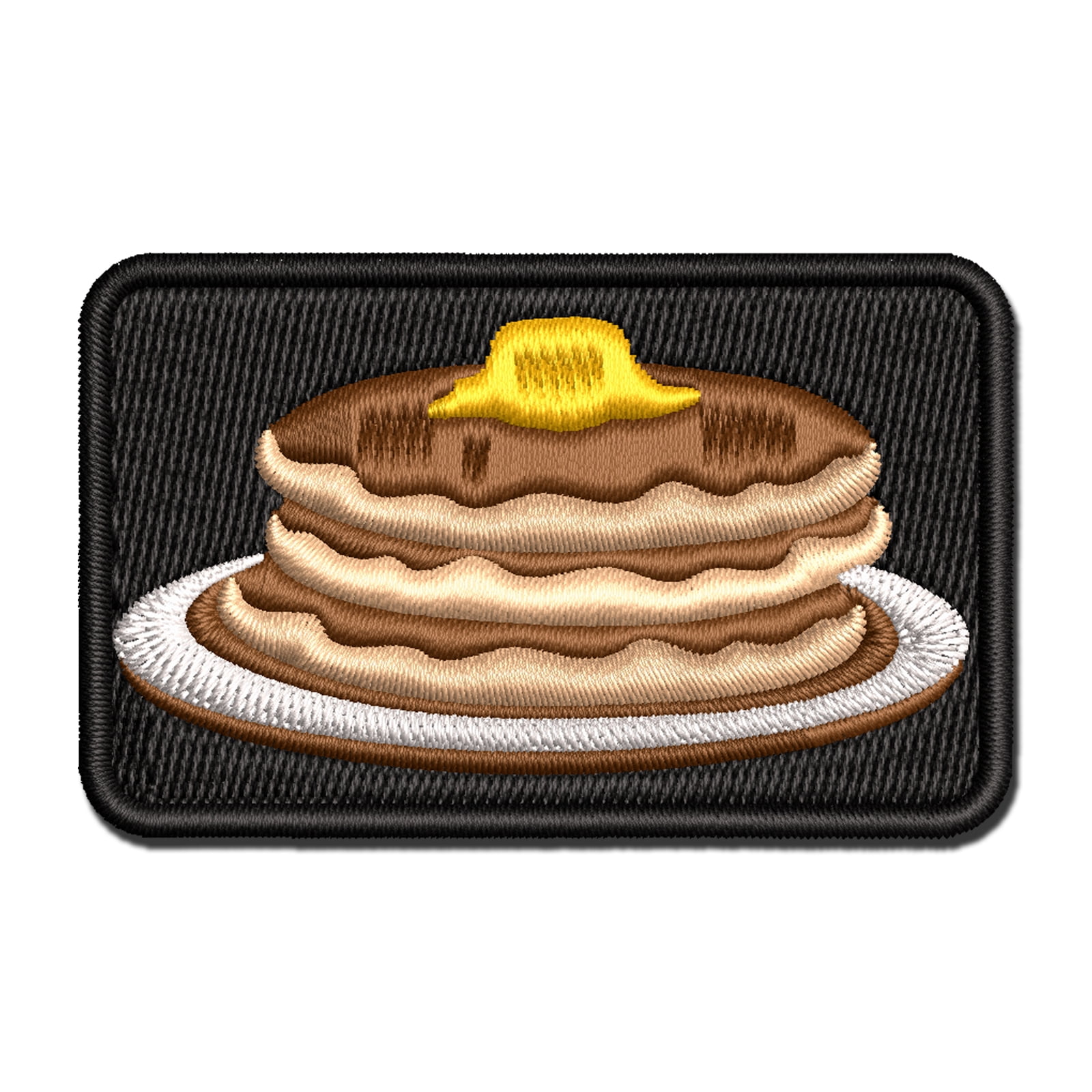 Hot Pancakes Flapjacks Breakfast Applique Multi-Color Embroidered Hook ...